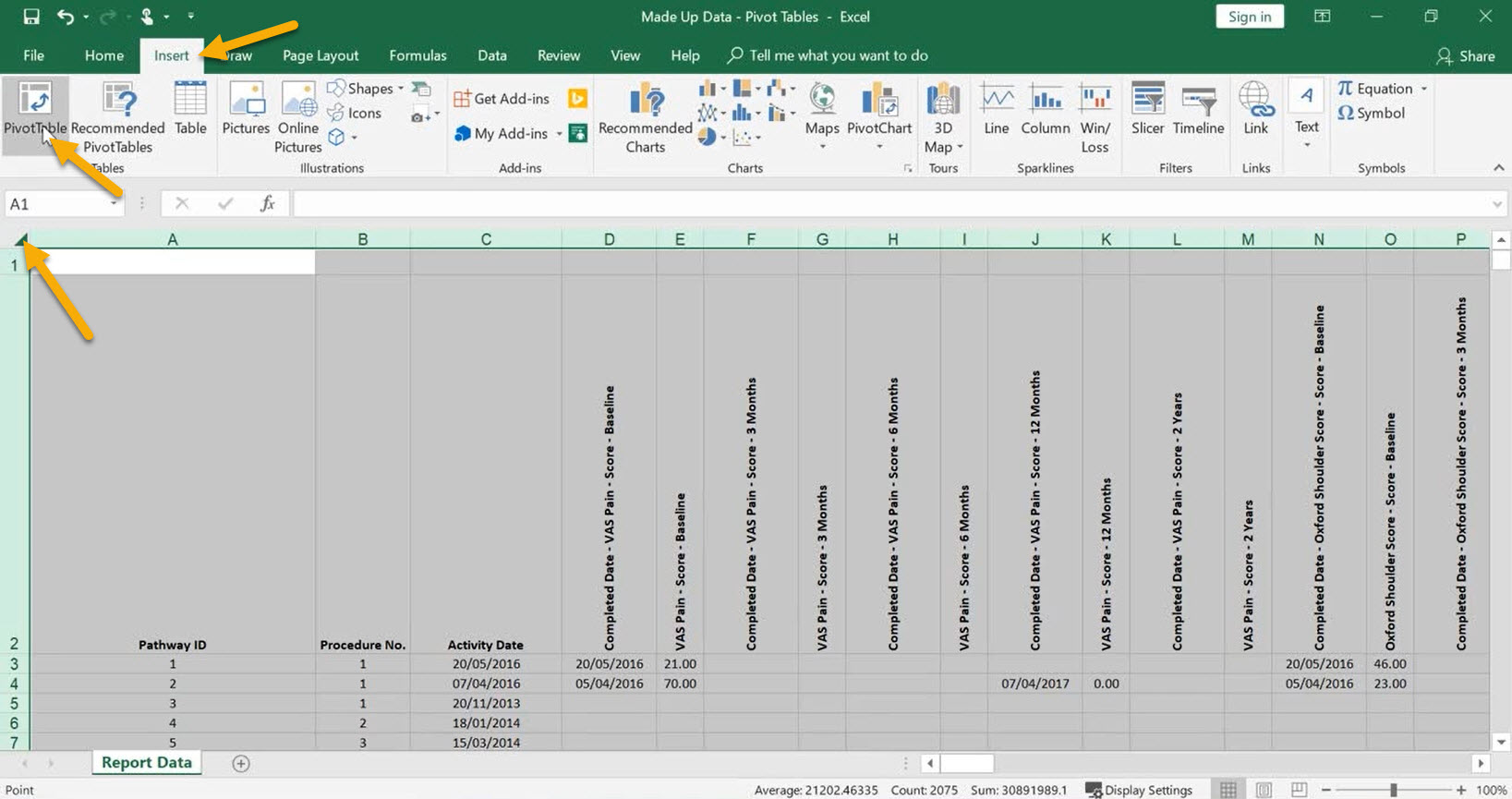 Reporting – Amplitude Clinical Outcomes