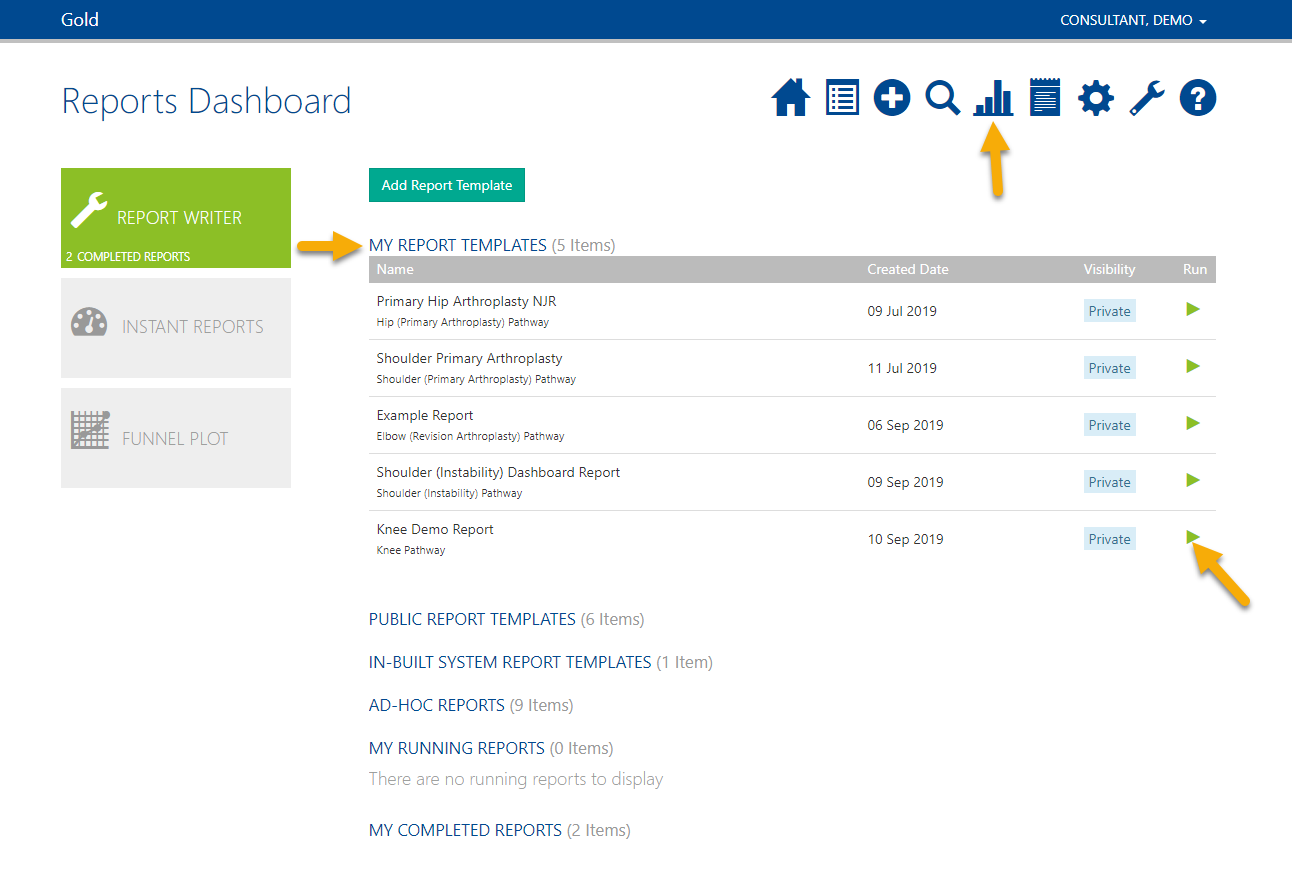 Reporting – Amplitude Clinical Outcomes